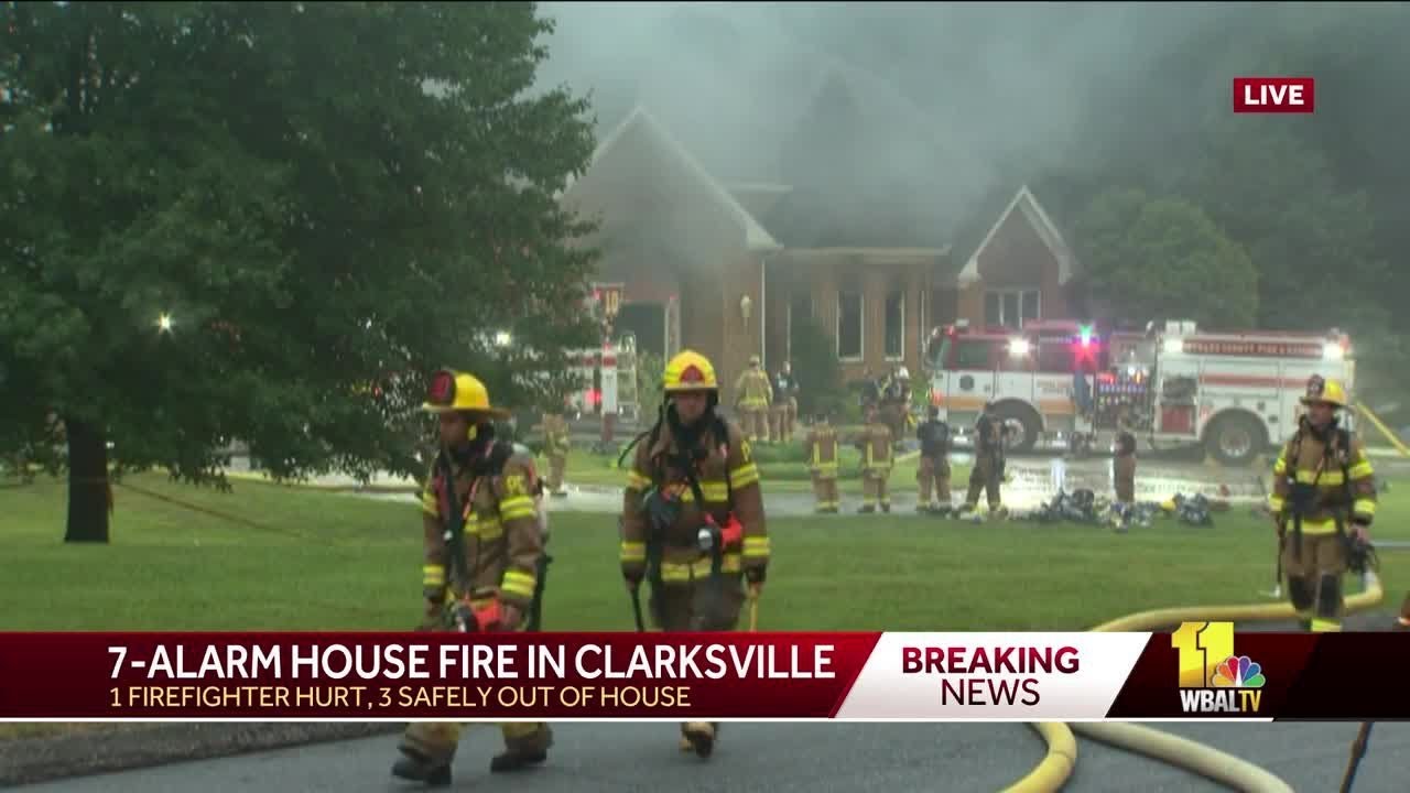 Firefighter injured in 7-alarm Howard County fire - YouTube