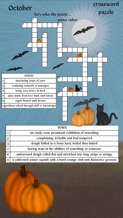 October Crossword Puzzle Answers - YouTube