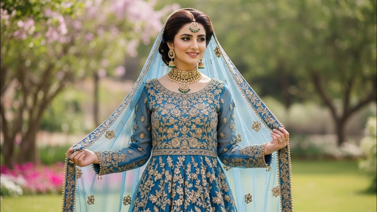 🌹 Exquisite Dresses for Pakistani Brides with Matching Gold Choker Sets ...