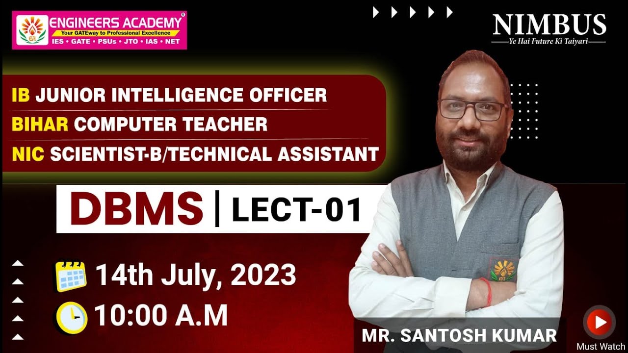 Data Base Management For Bihar Computer Teacher 2023 IB Junior ...