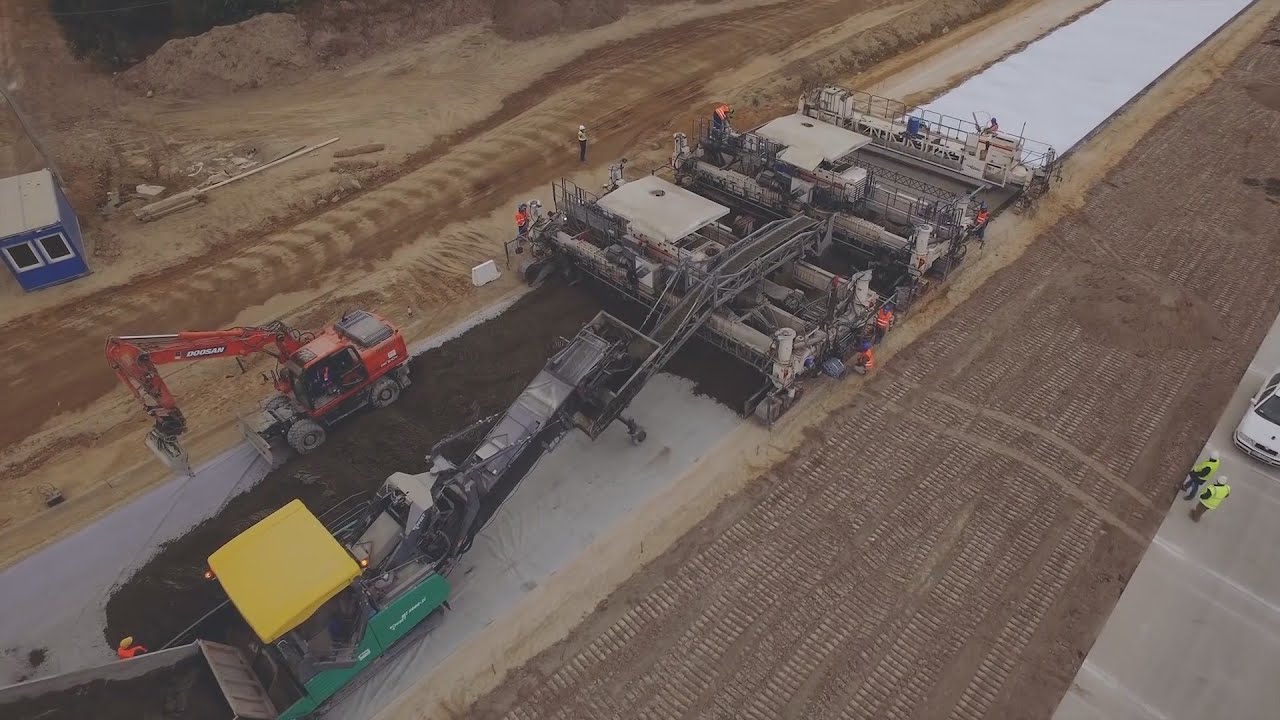 RCC Concrete Road Application with ELKON Mobile Concrete Batching Plant ...