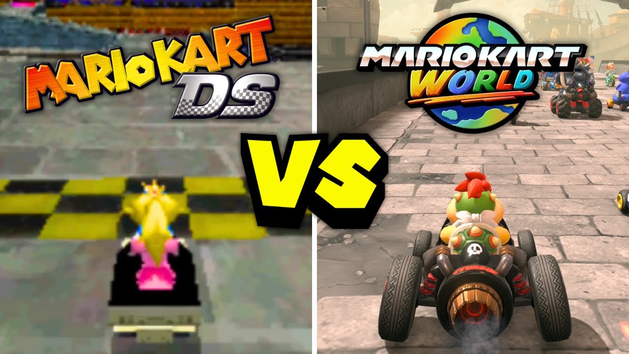 Mario Kart DS VS Mario Kart World (Retro Tracks Graphics Comparison) - YouTube