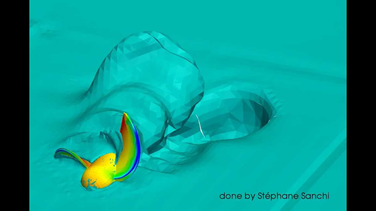 Surface Piercing Propeller CFD Simulation with OpenFOAM - YouTube