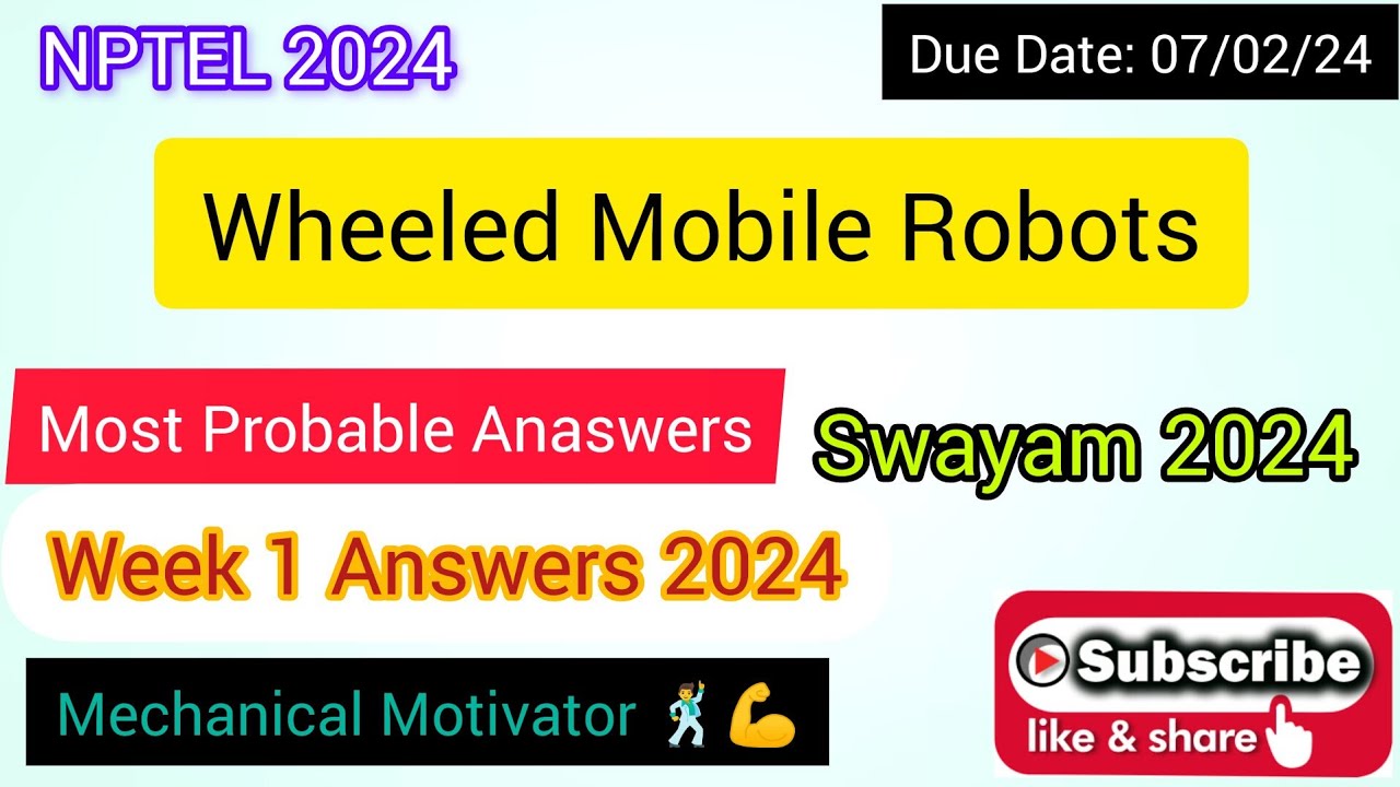 Wheeled Mobile Robots | Week 1 Quiz | Assignment 1 Solution | NPTEL ...