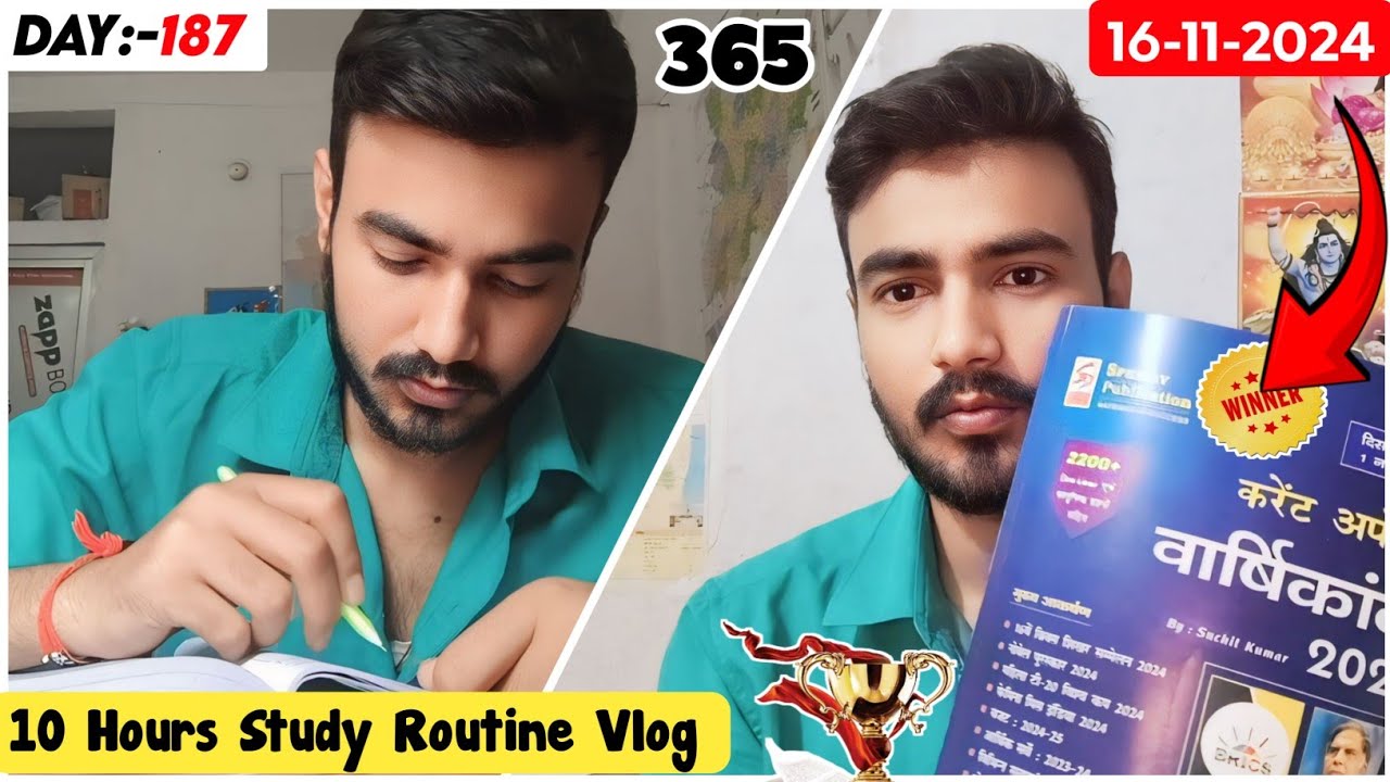 DAY-187 STUDY ROUTINE VLOG | SPEEDY CURRENT AFFAIRS BOOK WINNER 🏆 NAME ? | 10 HOURS STUDY VLOG ...