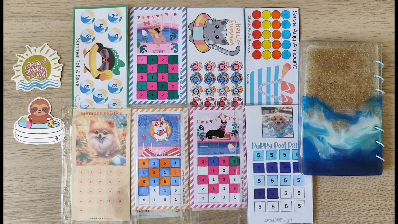 Savings Challenge Randomizer | Pool Party | August Cash Stuffing - YouTube