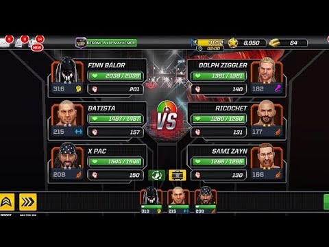 Batista, Finn balor, Xpac vs Sami zayn,Dolph ziggler, Ricochet, ||| Wwe mayhem gameplay in ...