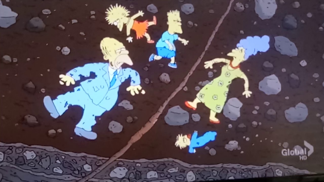 The Simpsons fall into a pothole - YouTube