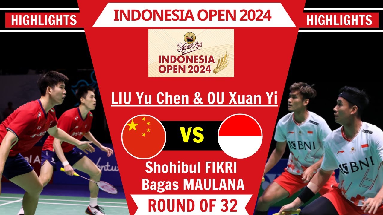 Best Match R32 | FIKRI/MAULANA (INA) vs LIU/OU (CHN) Indonesia Open ...