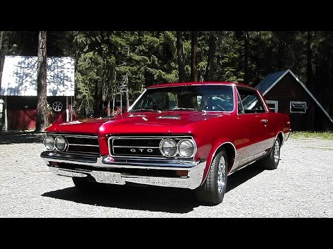 FABULOUS 1964 PONTIAC GTO in HD _ RED HOT rod muscle car _ FRAME UP ...