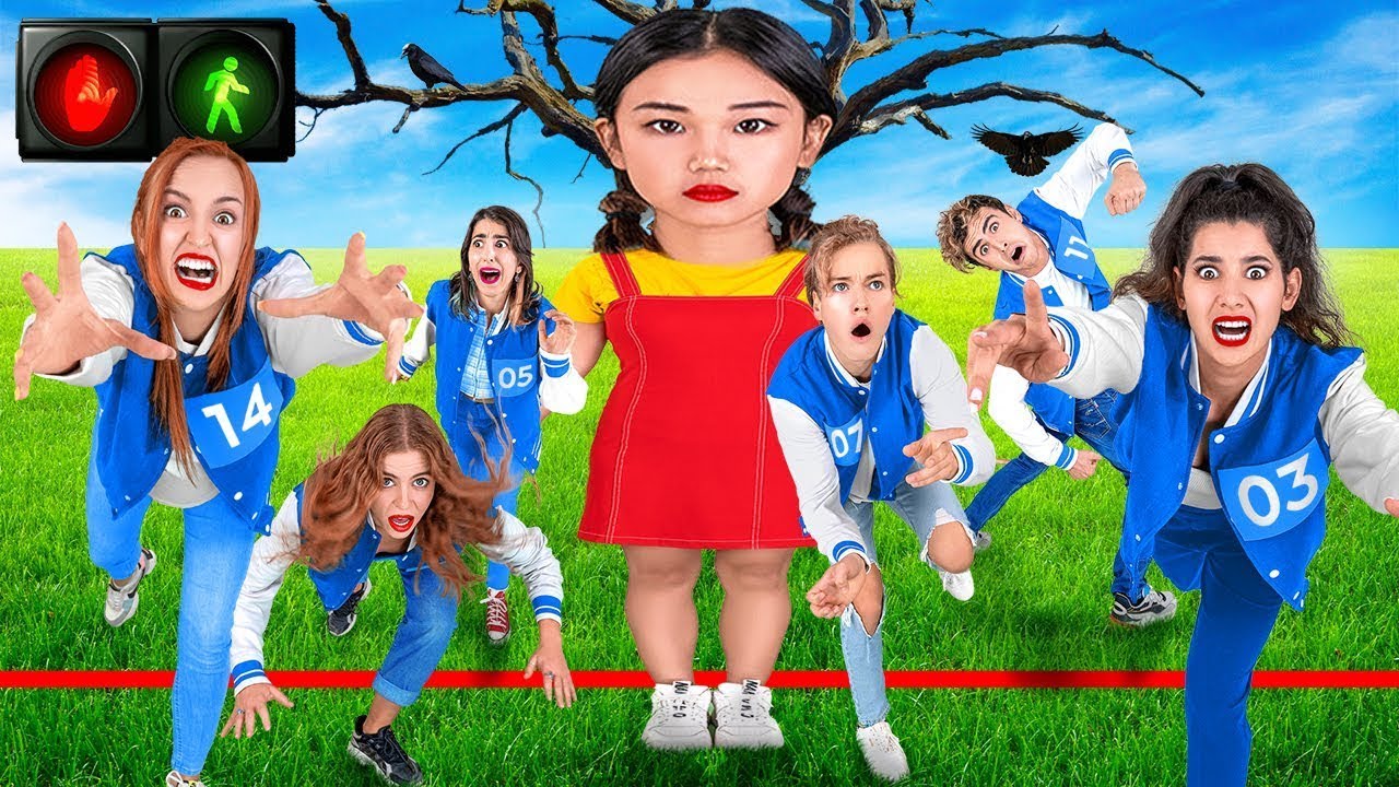 SQUID GAME DENİYORUZ! || Yeşil Işık Kırmızı Işık Oyunu! 123 GO ...