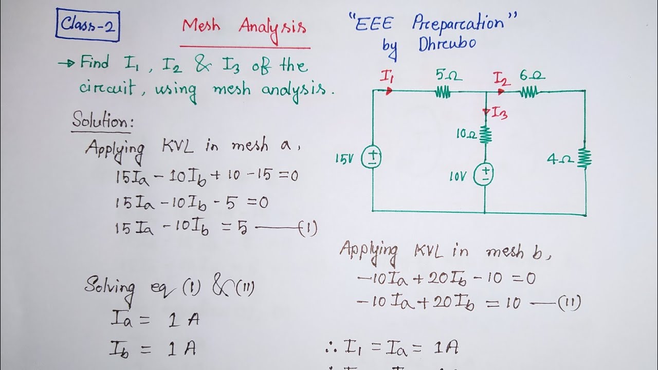 Mesh Analysis math problem (Class-2) Playlist- Mesh Analysis - YouTube