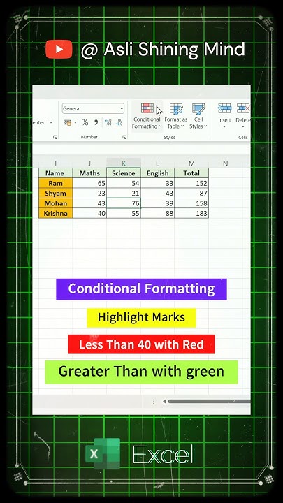 Conditional formatting🤔 कैसे लगाते हैं In Excel 👨‍💻🤯💥 #shorts #excel #tips # ...