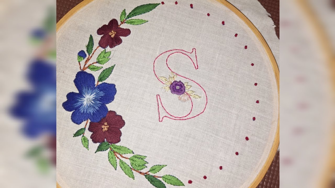Hand embroidery | Alphabet S Embroidery design - YouTube