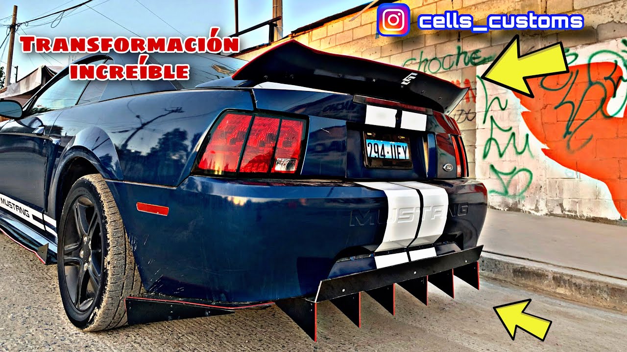 Mustang 2004 tuning-instalación de body kit antes vs despues. - YouTube
