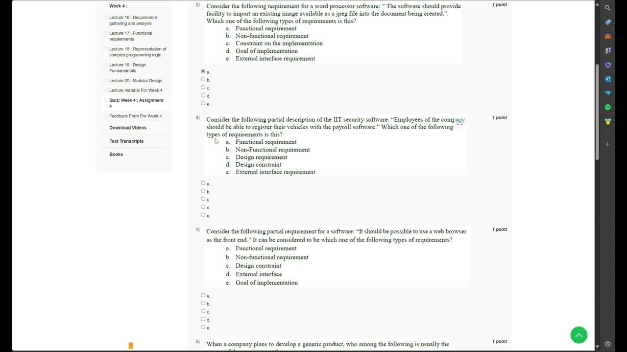 NPTEL Software Engineering Week 4 Assignment Solution August 2024 | IIT Kharagpur - YouTube
