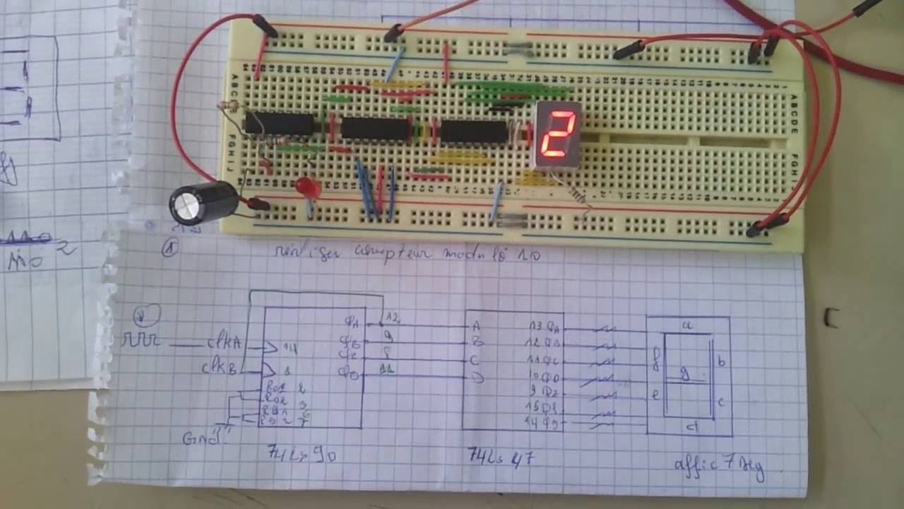 Compteur Modulo 10 Avec circuit 7490 - YouTube