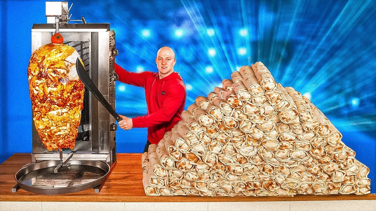 How Much Shawarma Will You Get From 1 Chicken Spit by VANZAI - YouTube