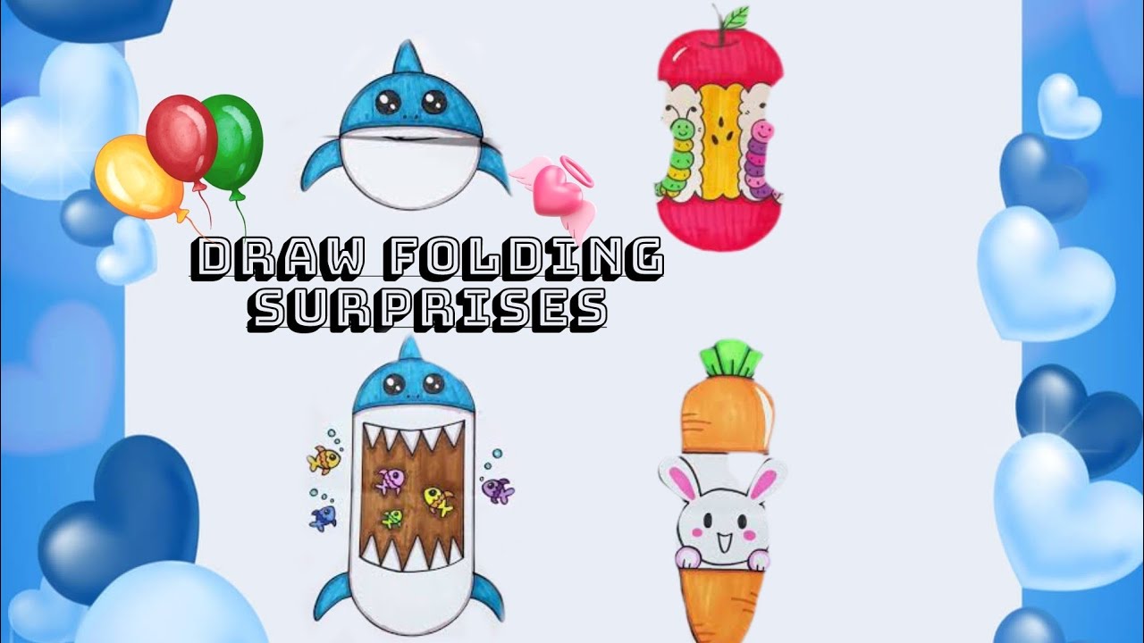 How to Draw Folding Surprises | Draw Folding Surprises | Easy Drawing ...
