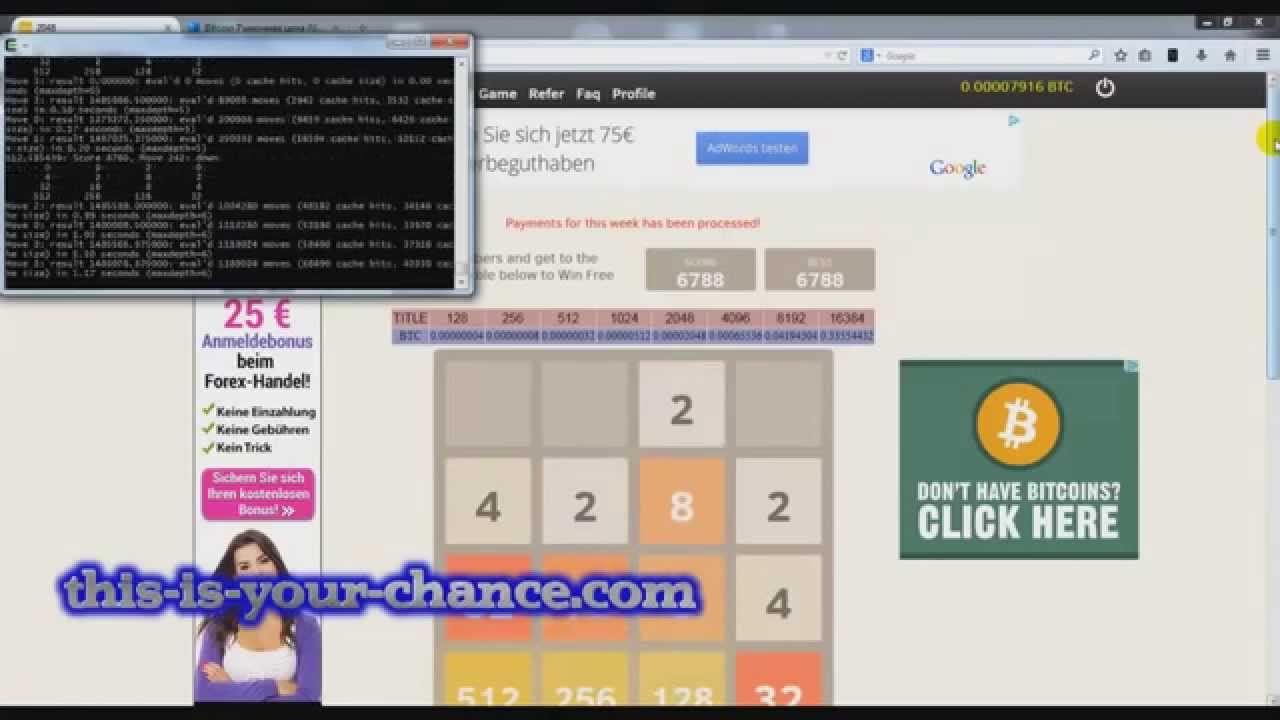 Bitcoin 2048 заработать Bitcoin в игре 2048 - YouTube
