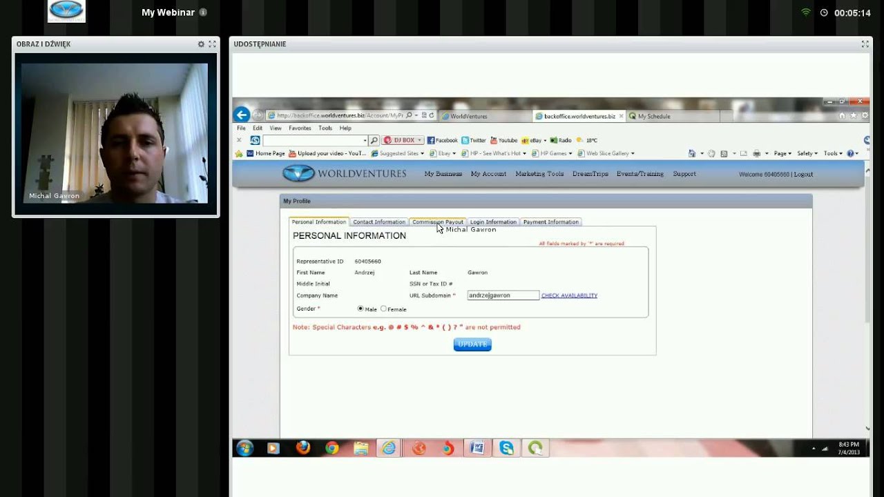 WorldVentures back office in English by Michal Gawron - YouTube