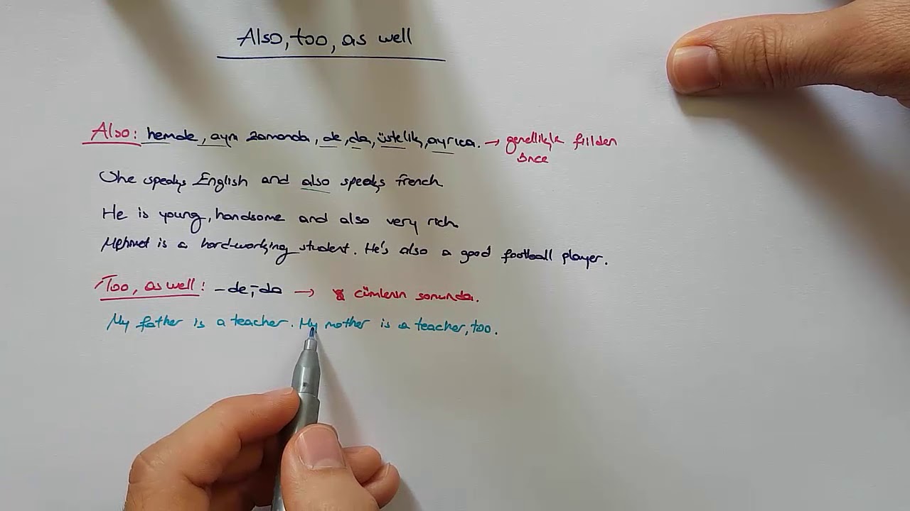 Also, Too, As well, So do I-Konu Anlatımı - YouTube