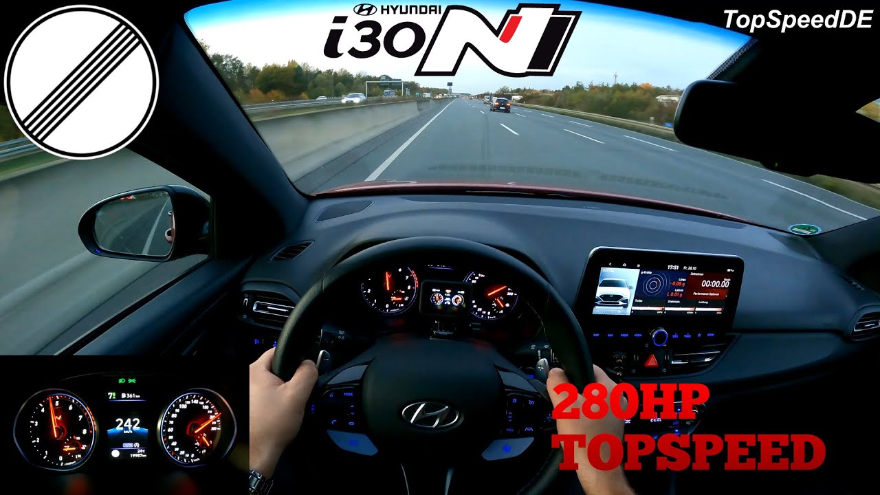 HYUNDAI I30N PERFORMANCE 280HP DCT POV *TOP SPEED* ON AUTOBAHN LOUD ...