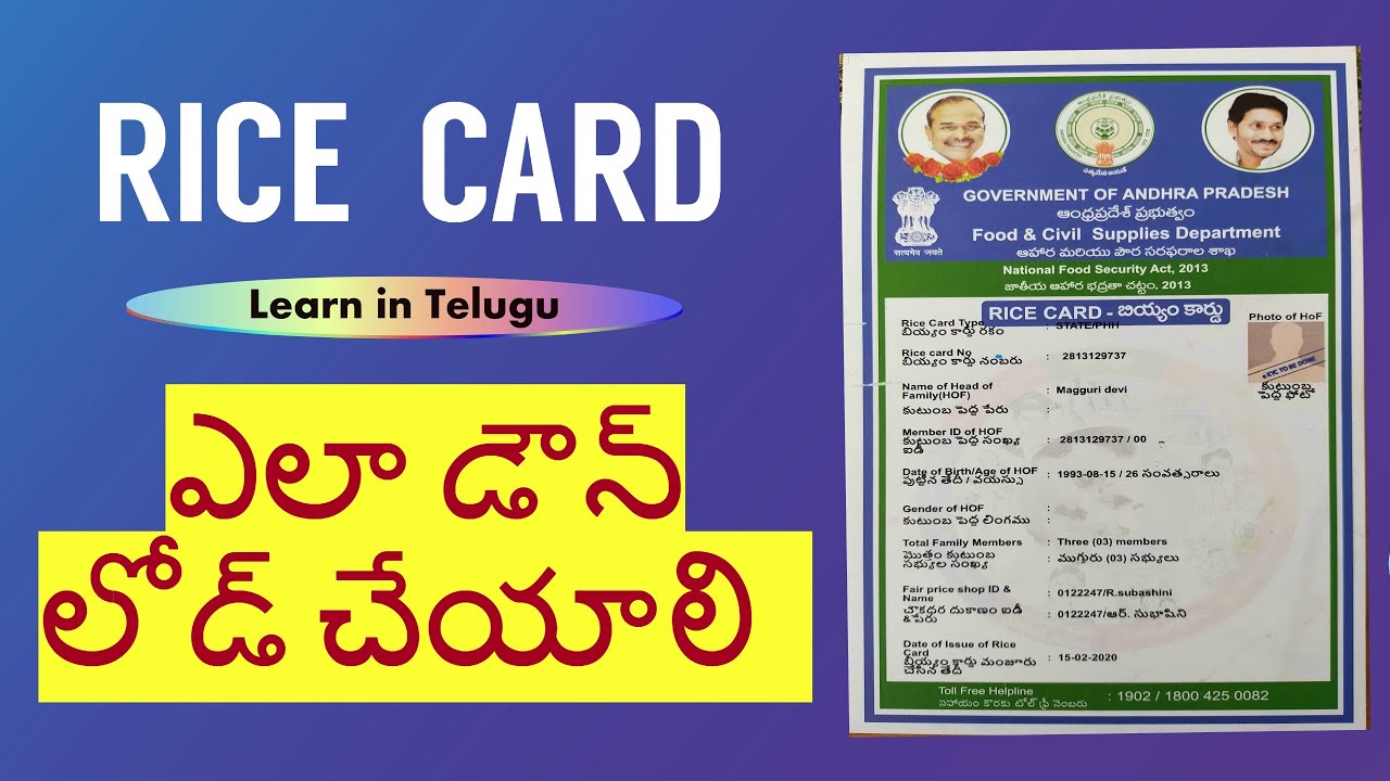 How to download AP Rice Card || Rice card - Ration Card Download easy ...