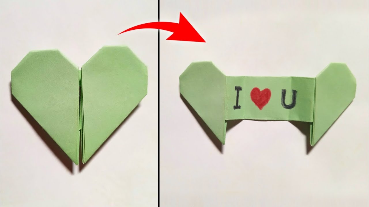 Origami Heart with Message | How to make paper heart with message ...