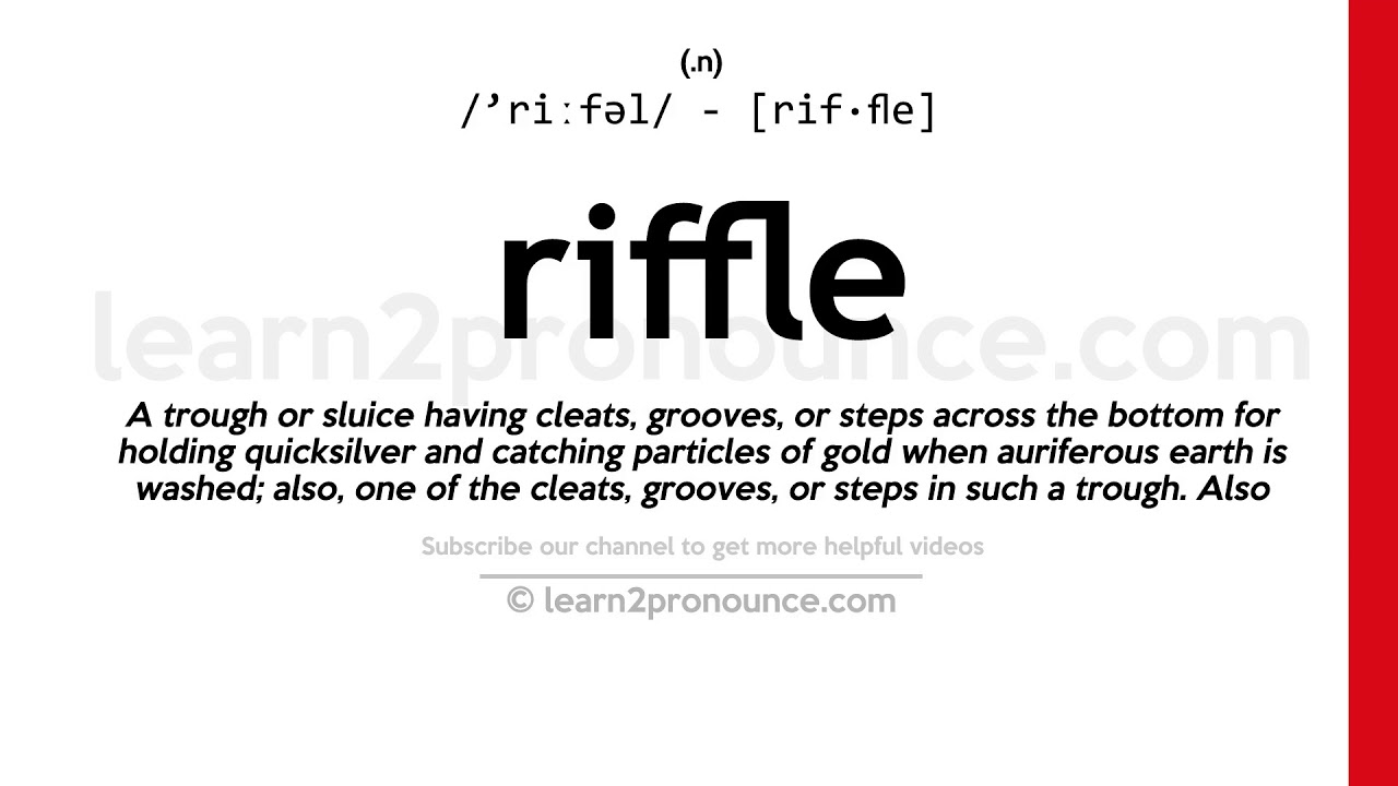 Pronunciation of Riffle | Definition of Riffle - YouTube