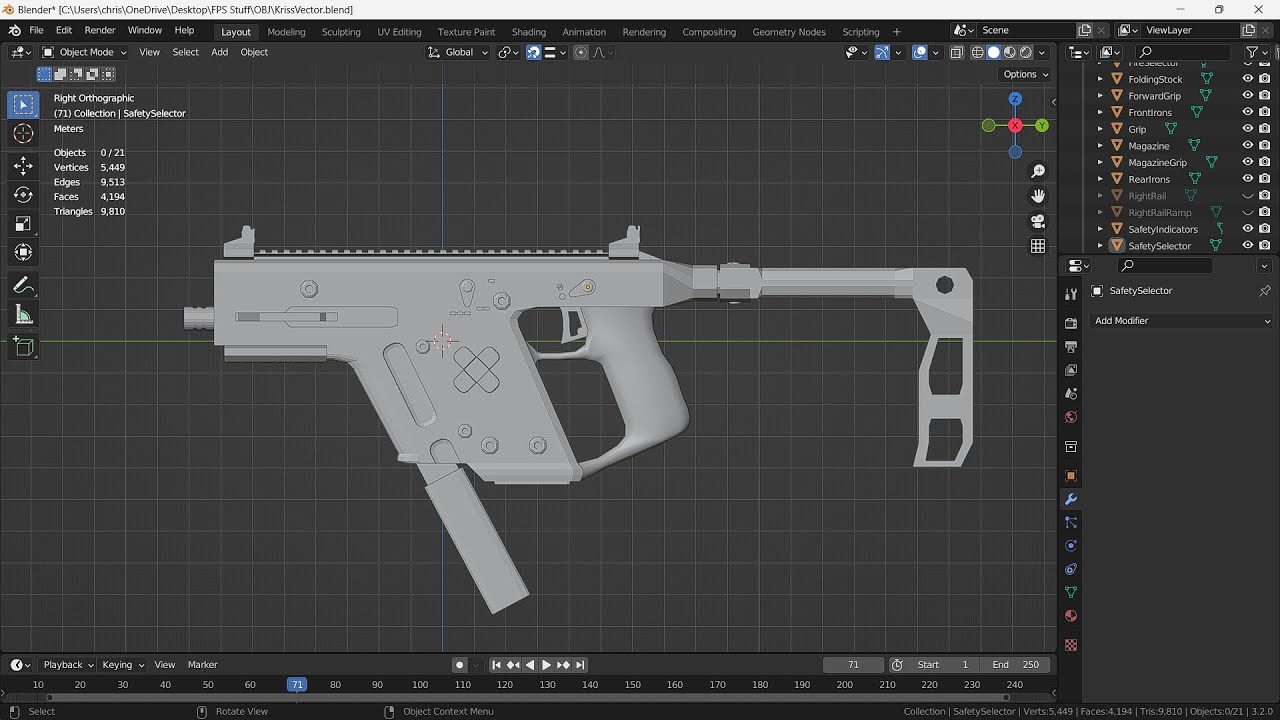 Roblox 'Kriss Vector' Model Preview - YouTube