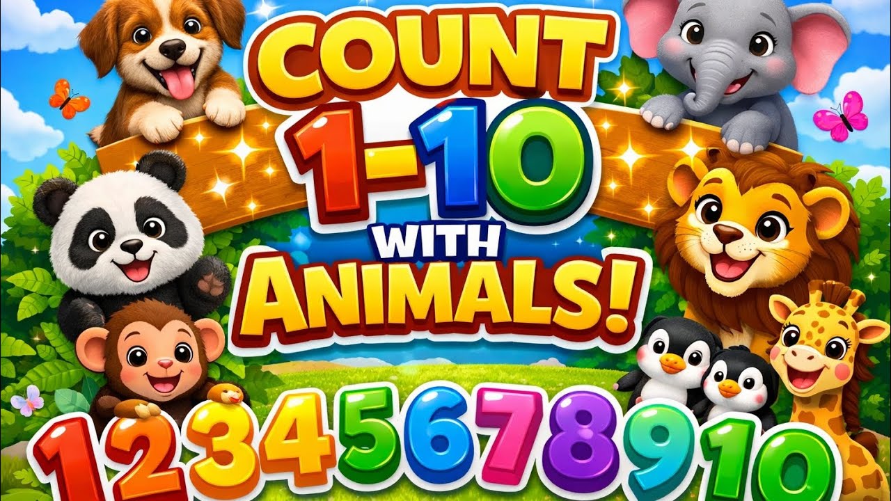 Learn Numbers 1 to 10 with Animals 🐶 | Fun Counting for Kids & Toddlers ...