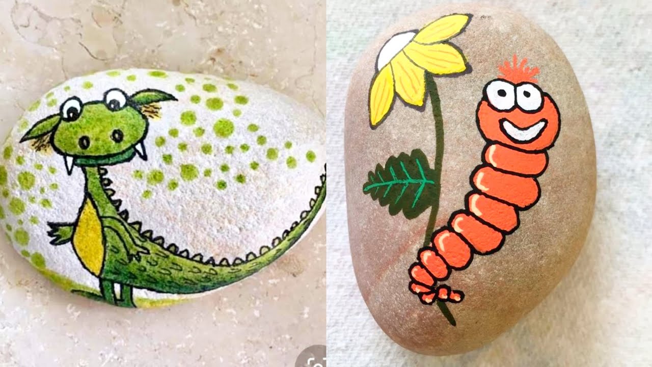 Most stunning and gorgeous pebble stone painting ideas - YouTube