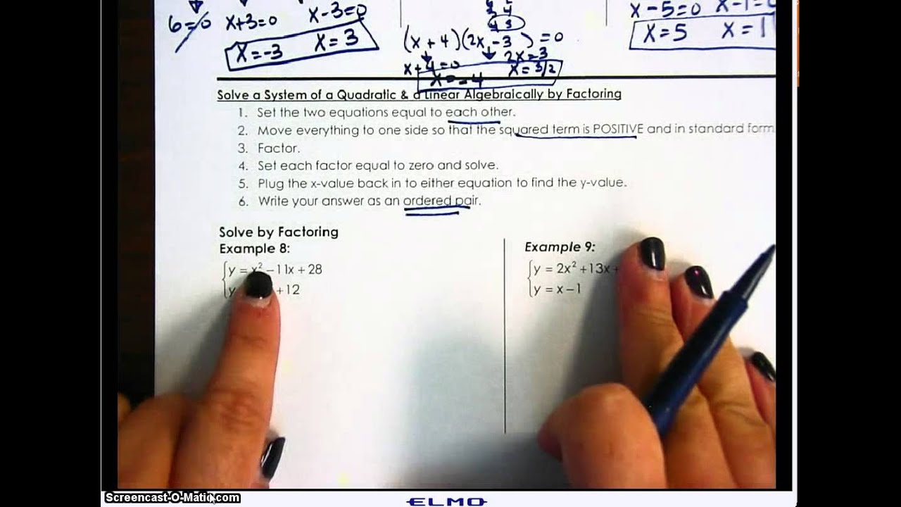 Lesson 3 1 Solve Quadratics by Graphing & Algebrically - YouTube