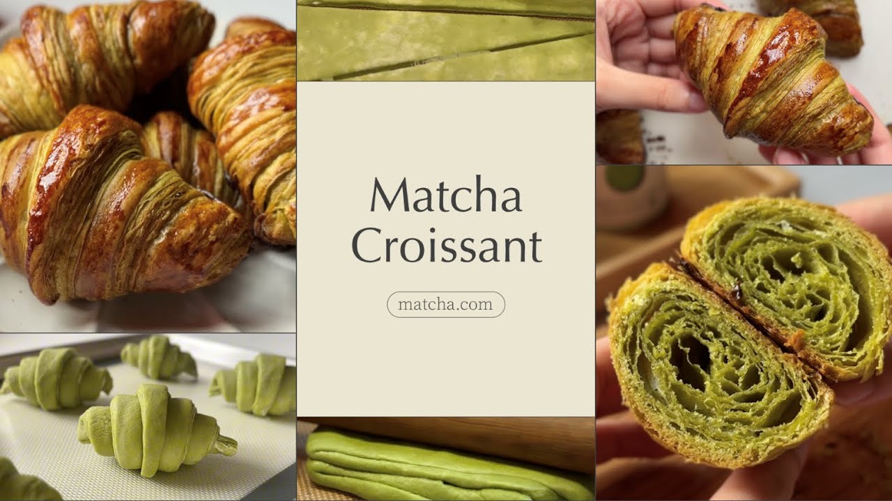 How to make Matcha CROISSANTS - YouTube