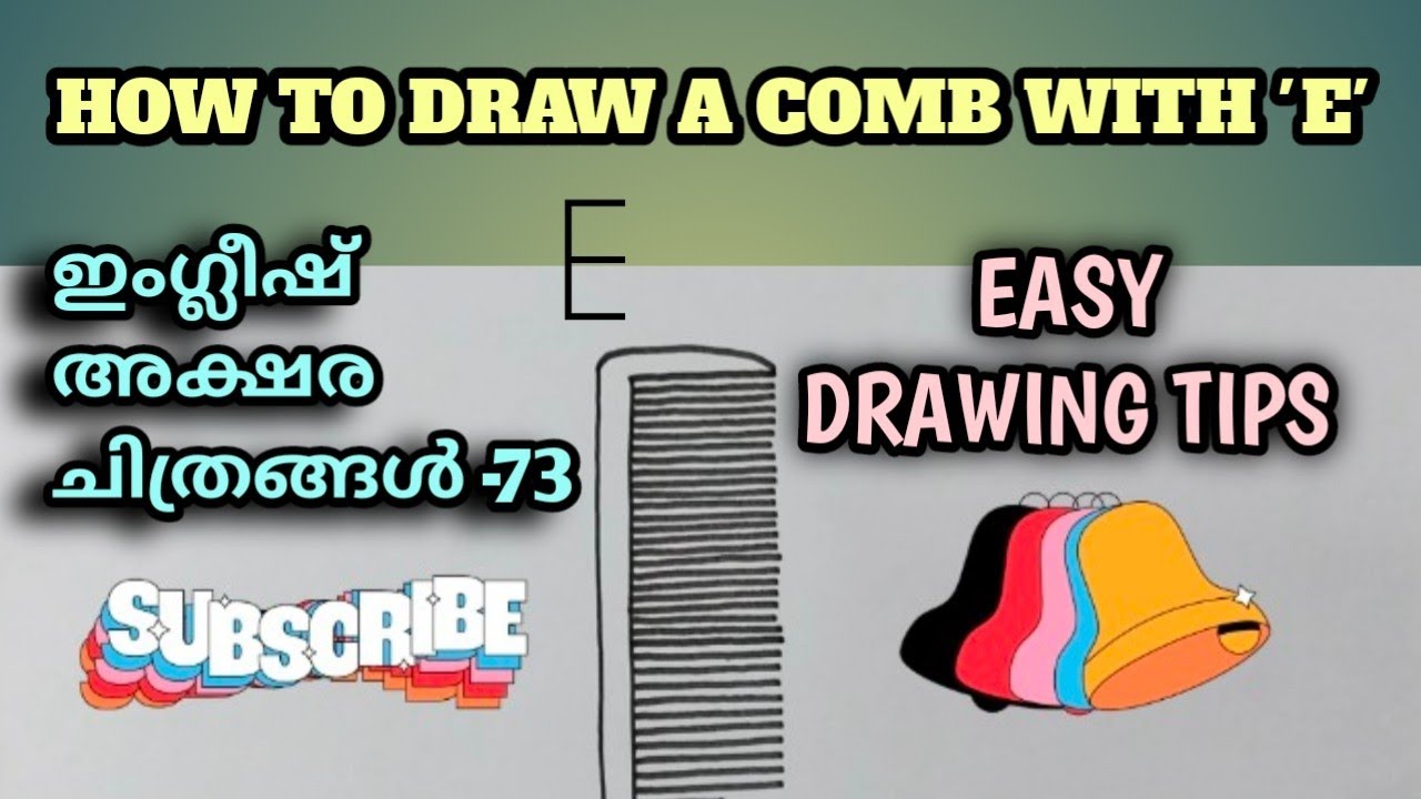 How to draw a comb easy step by step / comb drawing easy with E / # ...