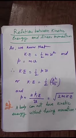 Relation between kinetic energy and linear momentum - YouTube