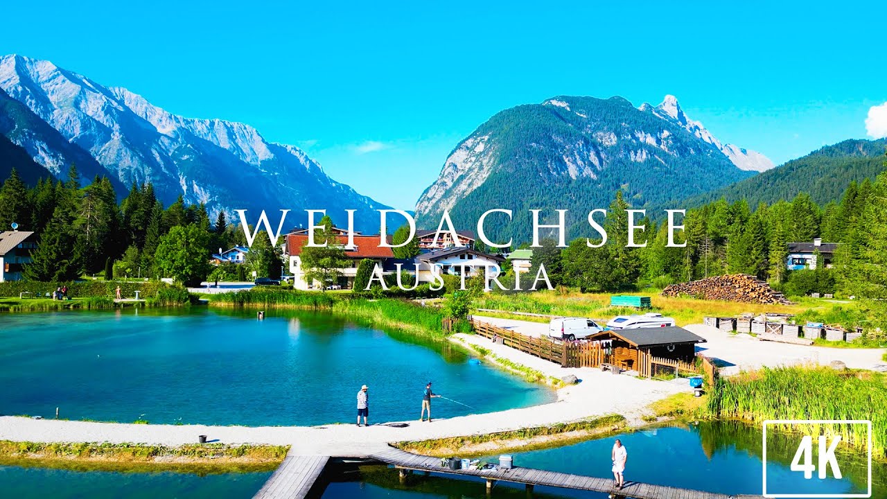 Weidachsee, Austria: A Serene Drone Journey Over Crystal-Clear Waters ...