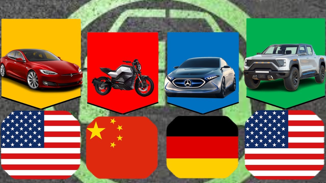Comparison Most Popular Electric Vehicles From Different Countries ...