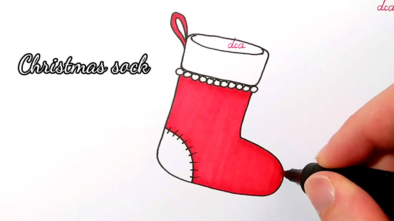 How to Draw a Christmas Sock - YouTube