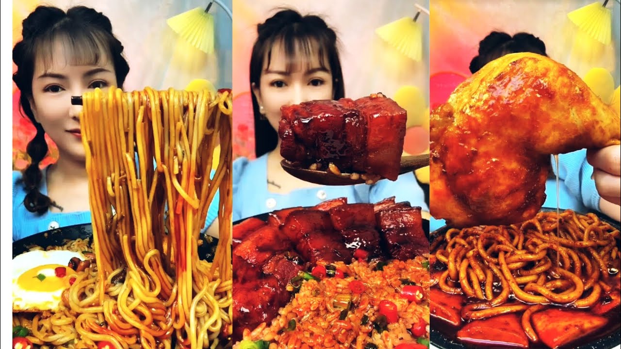 [MUKBANG] asmar chikken & noodles eating || asmar eating sounds. - YouTube