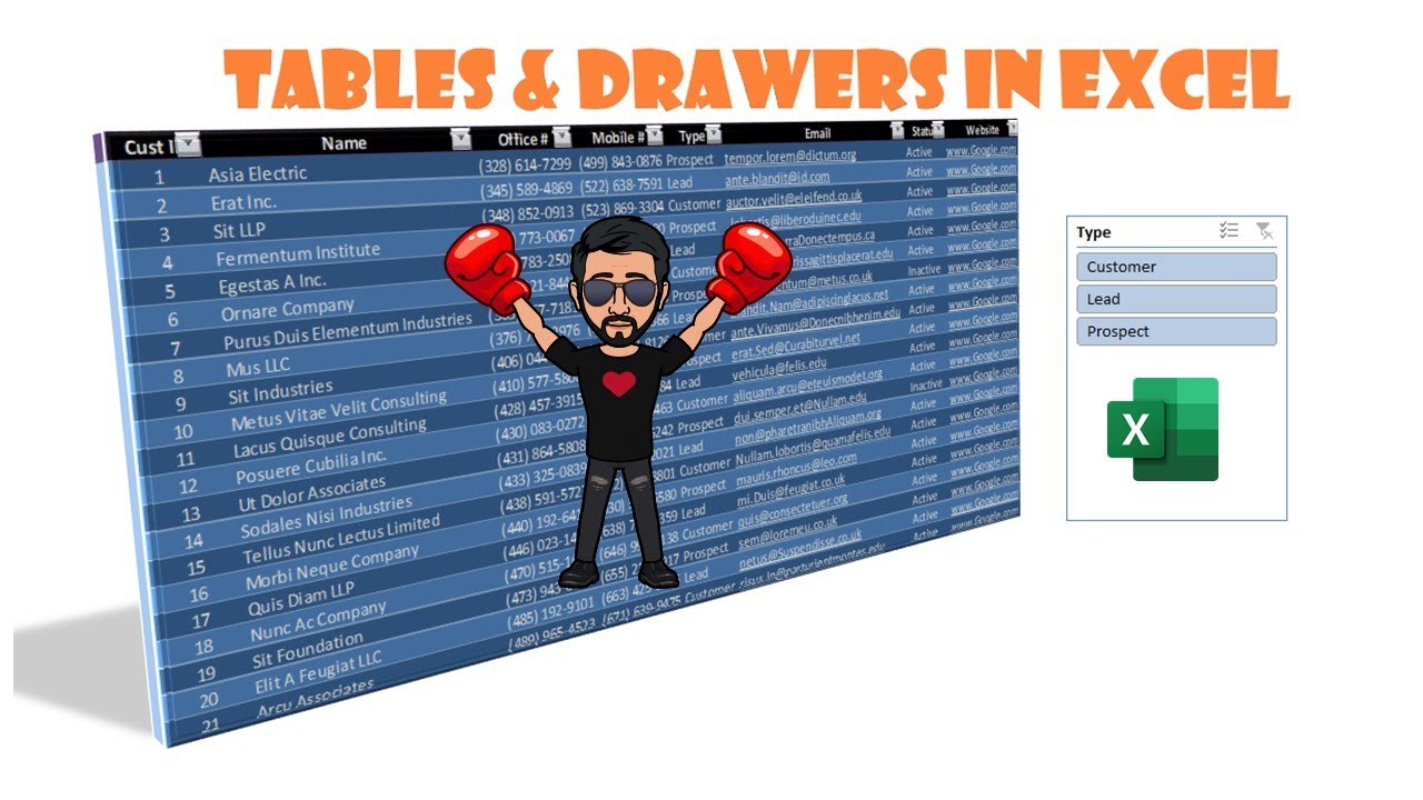 Table & Drawers In Excel | Excel Automation #Excel #Slicer - YouTube