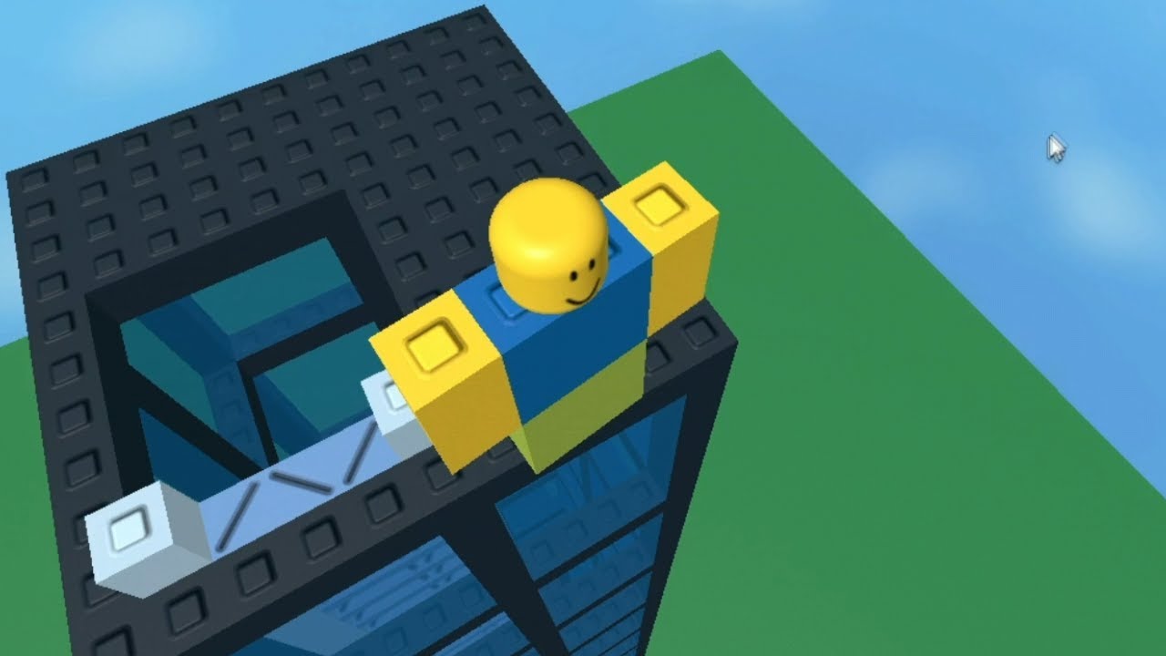 ROBLOX Noob falls off building. - YouTube