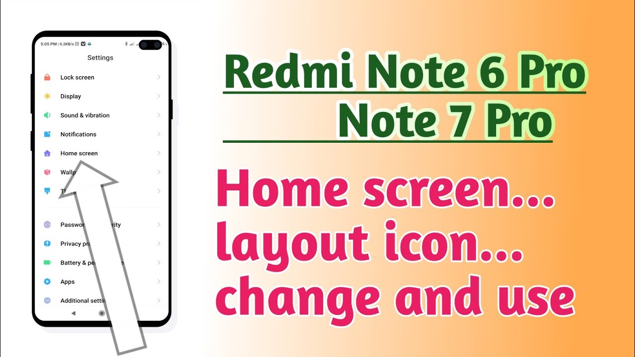 Redmi note 6 Pro , Redmi note 7 Pro , Home screen layout icon How to ...