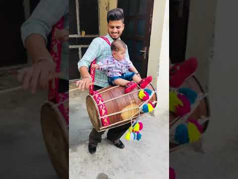 Viraaj putt always sit on dhol 😍