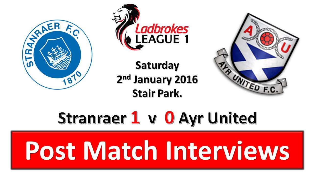160102 Stranraer Post Match - YouTube
