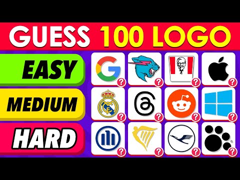 Guess The 100 LOGO In 3 Seconds | Easy, Medium, Hard, Impossible...!