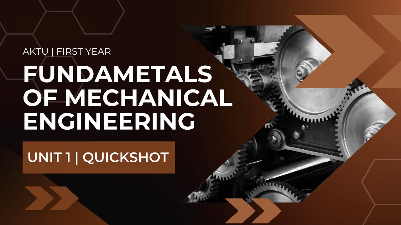 AKTU: Fundamentals of Mechanical Engineering | UNIT 1 | QuickShot - YouTube