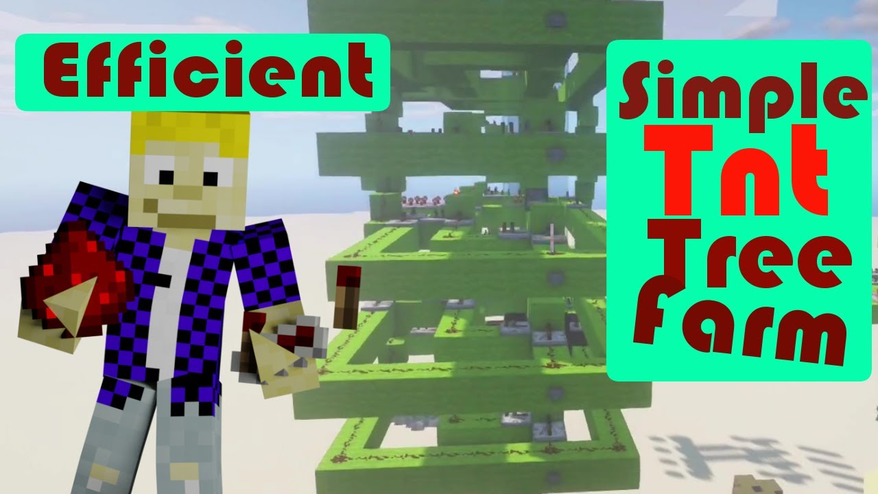 Universal Tree Farm Tutorial TNT Minecraft Bedrock and Minecraft Java 1 ...