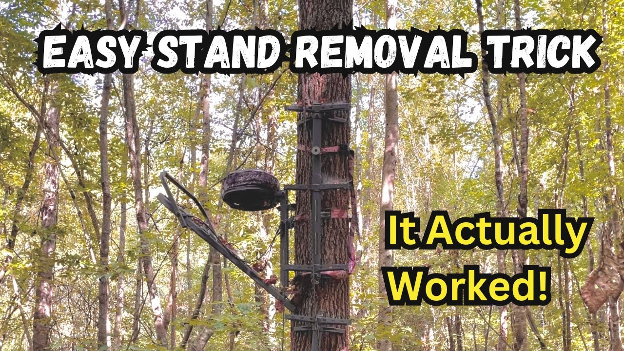 LOCK ON TREE STAND REMOVAL TRICK. Easy & Simple Method for one Person ...